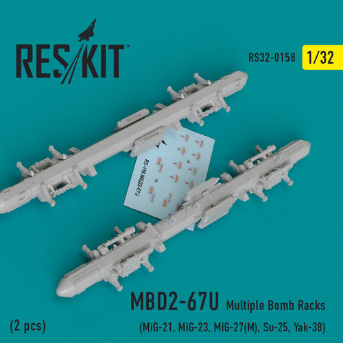 DISCONTINUED RES/KIT 32-0158 MBD2-67U 2 pcs Multiple Bomb Racks (MiG-21, MiG-23, MiG-27(М), MiG-29К, Su-25, Yak-38)