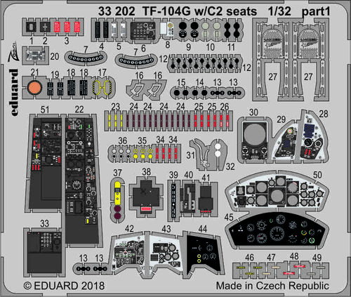 DISCONTINUED Eduard 33202 TF-104G w/C2 seats ITALERI