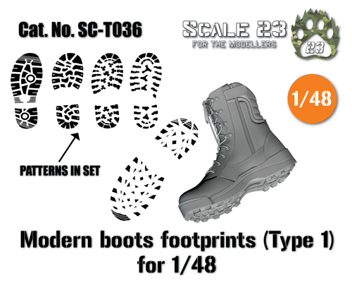Scale23 SC-T036 Modern boots footprints (Type 1) 1/48