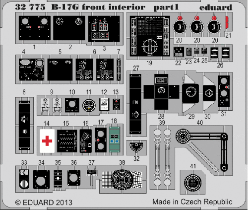 Eduard 32775 B-17G front interior S.A. HK MODELS