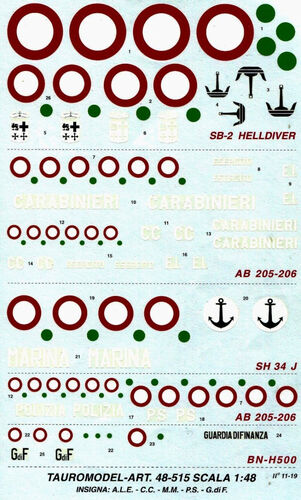 TAURO MODEL 48-515 S-2 C / AB.205 / AB.206 / SH.34 and NH-500 - AMI National Insignia