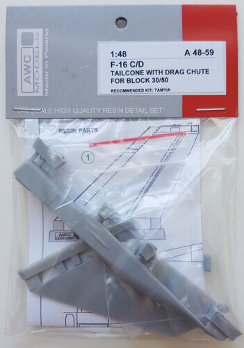 AWC-MODEL A48-59 F-16 C/D Tailcone With Drag Chute For Block 30/50 (For Tamiya)