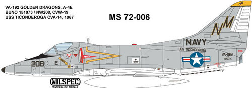 Milspec 72006 Douglas A-4 E Skyhawk - VA-192 Golden Dragons (1967) USS Ticonderoga