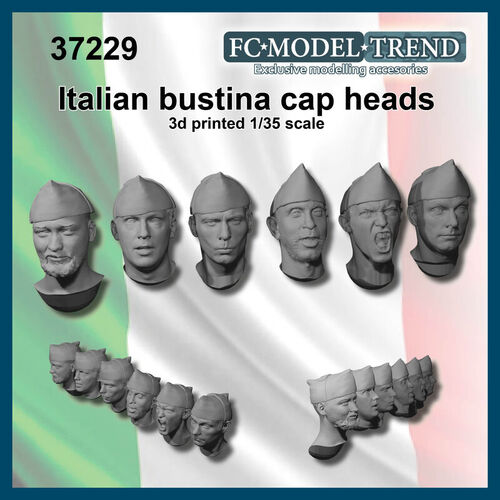 FC ModelTrend 37229 Italian Bustina Cap Heads WWII