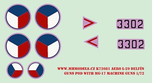 MH Models K72081 Aero L-29 Delfin Guns Pod With MG-17 Machine Guns