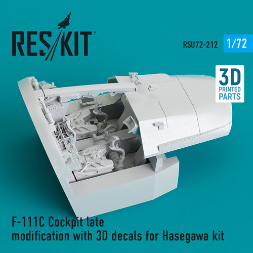 DISCONTINUED RES/KIT U72-0212 F-111C Cockpit Late Modification With 3D Decals For Hasegawa Kit