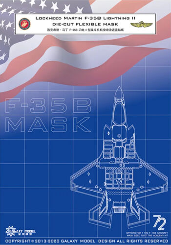 Galaxy-Model D72005 F-35 B Lightning II - Die-cut Flexible Mask (for Academy 12569 Kit)