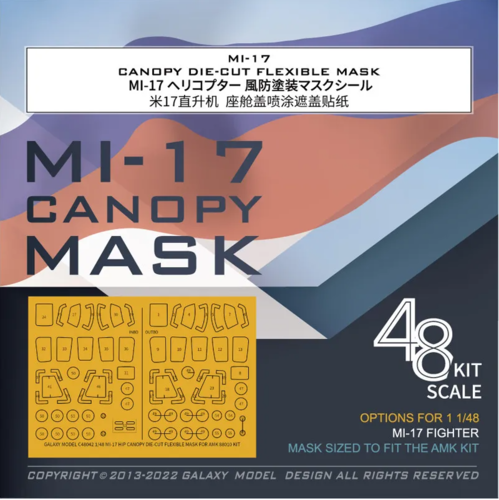 Galaxy-Model C48042 Mil Mi-17 - Canopy Die-cut Flexible Mask (for AMK 88010 kit)