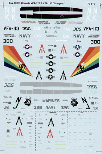 Microscale 72816 McDonnell-Douglas F/A-18 B/C (2 schemes)