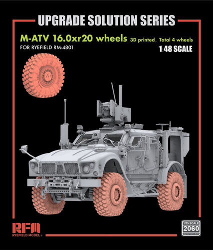 Rye Field Model RM-2060 Upgrade Solution Series For RFM-4801 M-ATV 16.0xr20 Wheels (3D Printed, Total 4 Wheels)