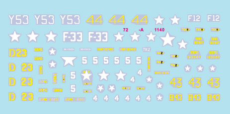 Star-Decals 72-A1140 Korean War 1950-53 #1 - USMC Tanks Sherman And Pershing - M4A3 105mm Dozer, M4A3 Flame-Tank, M4A3 'Porcupine', M26A1 Pershing