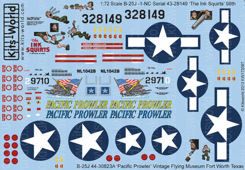 Kits World 172087 North American B-25 J Mitchell ('The Ink Squirts' and 'Pacific Prowler')