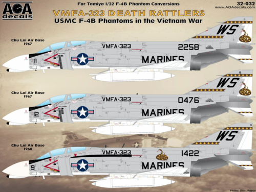 AOA decals 32-032 VMFA-323 Death Rattlers - USMC F-4B Phantoms in the Vietnam War