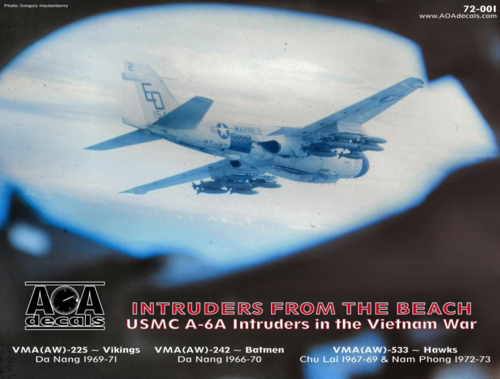 AOA decals 72-001 Intruders from the Beach - USMC A-6A Intruders in the Vietnam War