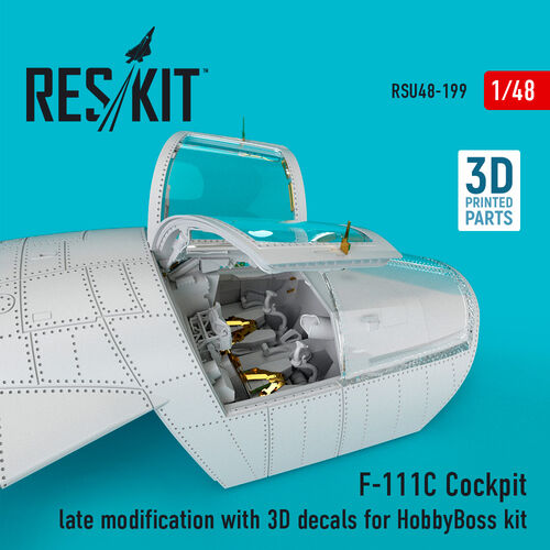 RES/KIT U48-0199 F-111C Cockpit late modification with 3D decals for HobbyBoss kit