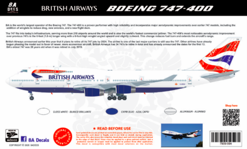 8aDecs 7909-594-144 British Airways 747-400