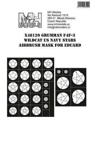 MH Models X48120 Grumman F4F-3 Wildcat US Navy stars airbrush mask for Eduard