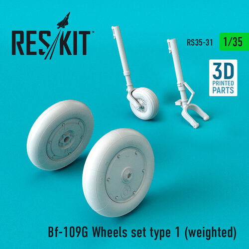 DISCONTINUED RES/KIT 35-0031 Bf-109G Wheels set type 1 (weighted)