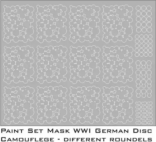 DN Models 35-827-009 Paint Mask Set WWII 1946 German Disc Camo (Different Size Roundels)