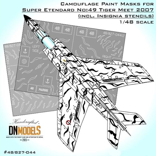 DN Models 48-827-044 Camouflage Paint Masks For Super Etendard Tiger Meet 2007 And Insignia Stencils