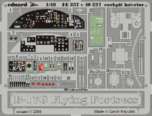 Eduard 49337 B-17G cockpit interior REVELL/MONOGRAM