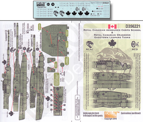 Echelon Fine Details D356221 RCAC and RCD Gagetown Leopard Tanks