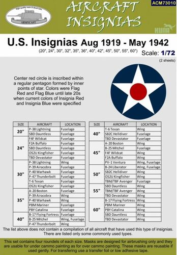 Armycast ACM73010 U.S. Insignias August 1919 - May 1942