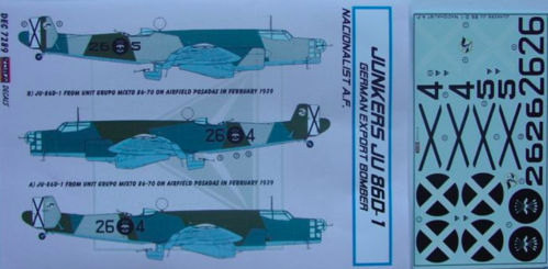 Kora Models Dec7289 Ju 86D-1 Nacionalist A.F.