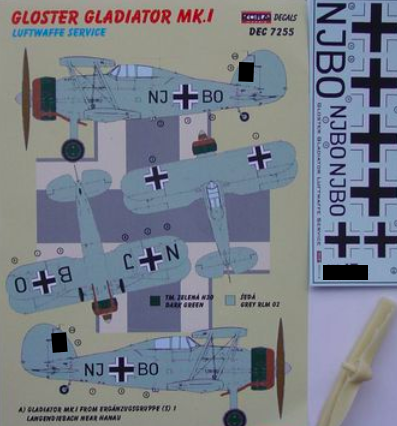 Kora Models Dec7255 Gloster Gladiator Mk.I Luftwaffe