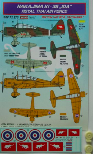 Kora Models Dec72275 Tachikawa Ki-36 Ida Thai