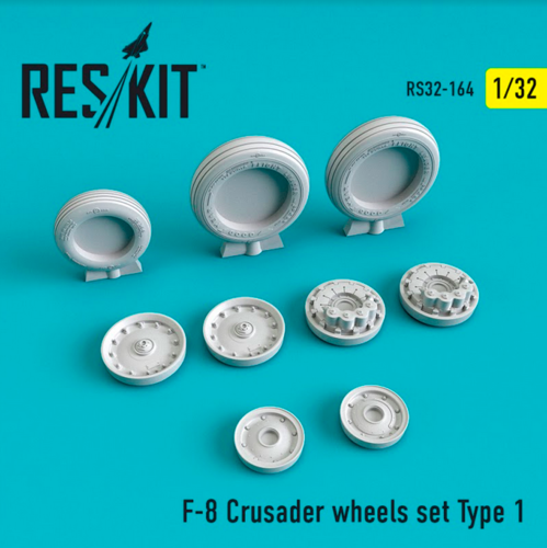 DISCONTINUED RES/KIT 32-0164 F-8 Crusader wheels set Type 1