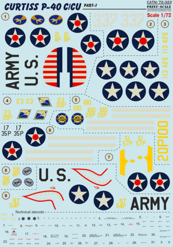 Print Scale 72-322 Curtiss P-40 C/CU Part 1