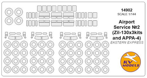 KV Models 14902 Airport Service №2 (Zil-130x3kits and APPA-4) + wheels masks (EASTERN EXPRESS)