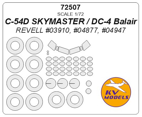 KV Models 72507 C-54D SKYMASTER / DC-4 Balair (REVELL) + wheels masks