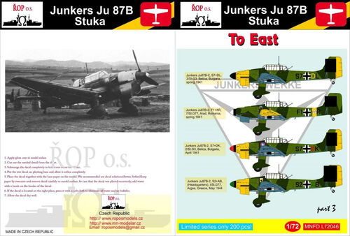 Ropos Models MNFDL72046 Junkers Ju 87B Stuka - To East