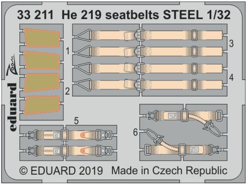 Eduard 33211 He 219 seatbelts STEEL Revell