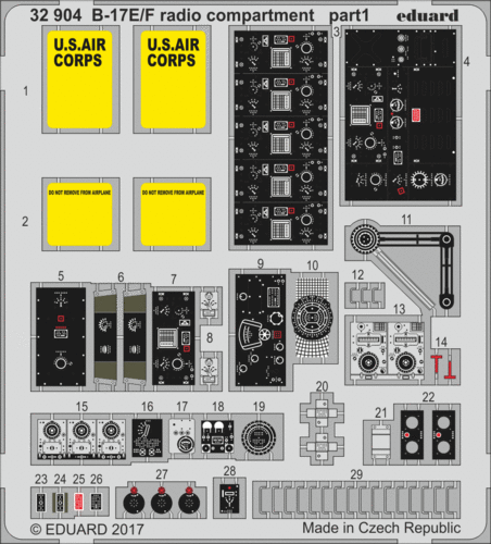 Eduard 32904 B-17E/F radio compartment HKM 01E04a