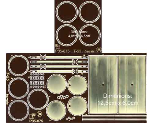Part P35-075 T-55A barrels Tamiya