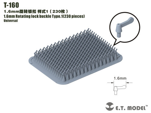 ET Model T-160 1.6 mm Rotating Lock Buckle Type 1 Universal Set (230 pcs)