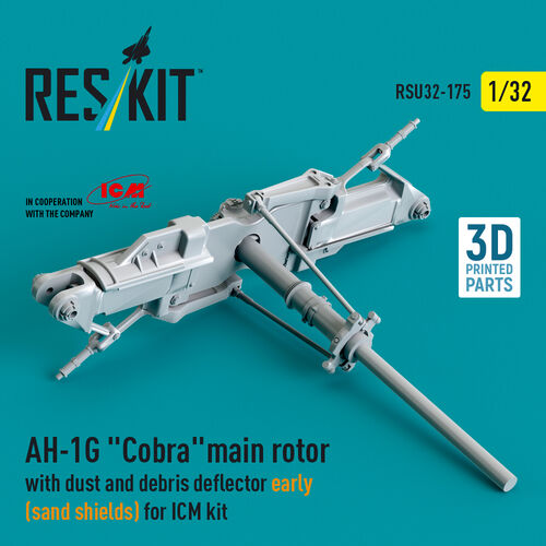 RES/KIT U32-0175 AH-1G 'Cobra' Main Rotor With Dust And Debris Deflector (Sand Shields) Early Version For ICM Kit (3D Printed)