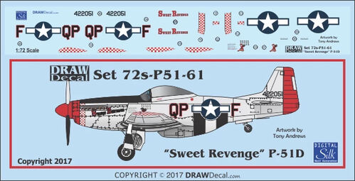 Draw Decal 72-P51-61 North American P-51 D - "Sweet Revenge" Gathering of Mustangs and Legends