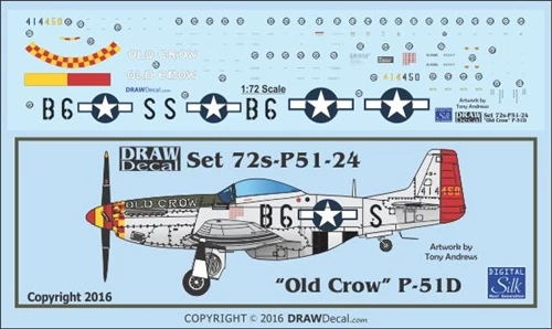 Draw Decal 72-P51-24 North American P-51 D - "Old Crow" Gathering of Mustangs and Legends