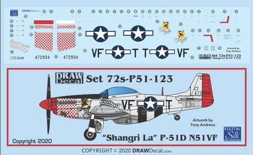 Draw Decal 72-P51-123 North American P-51 D - "Shangri La" (N51VF)