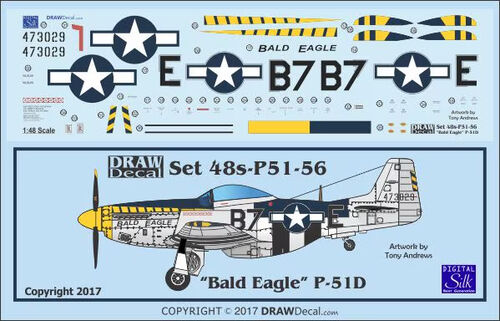 Draw Decal 48-P51-56 North American P-51 D - "Bald Eagle" Gathering of Mustangs and Legends