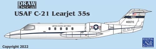 Draw Decal 44-LEAR-01 Learjet C-21 - USAF Decals
