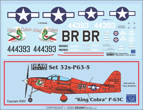 Draw Decal 32-P63-05 Bell P-63 C - "King Cobra" (N62822)