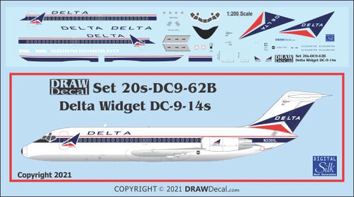 Draw Decal 20-DC9-62B McDonnell Douglas DC-9-14 - Delta Air Lines Widget