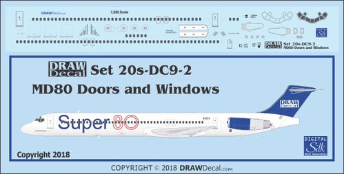Draw Decal 20-DC9-02 McDonnell Douglas MD-80 - Door, Window and Windshield Set