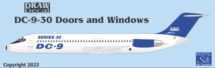 Draw Decal 20-DC9-02B McDonnell Douglas DC-9-30 - Doors and Windows