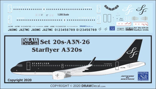 Draw Decal 20-A3N-26 Airbus A320 - Starflyer